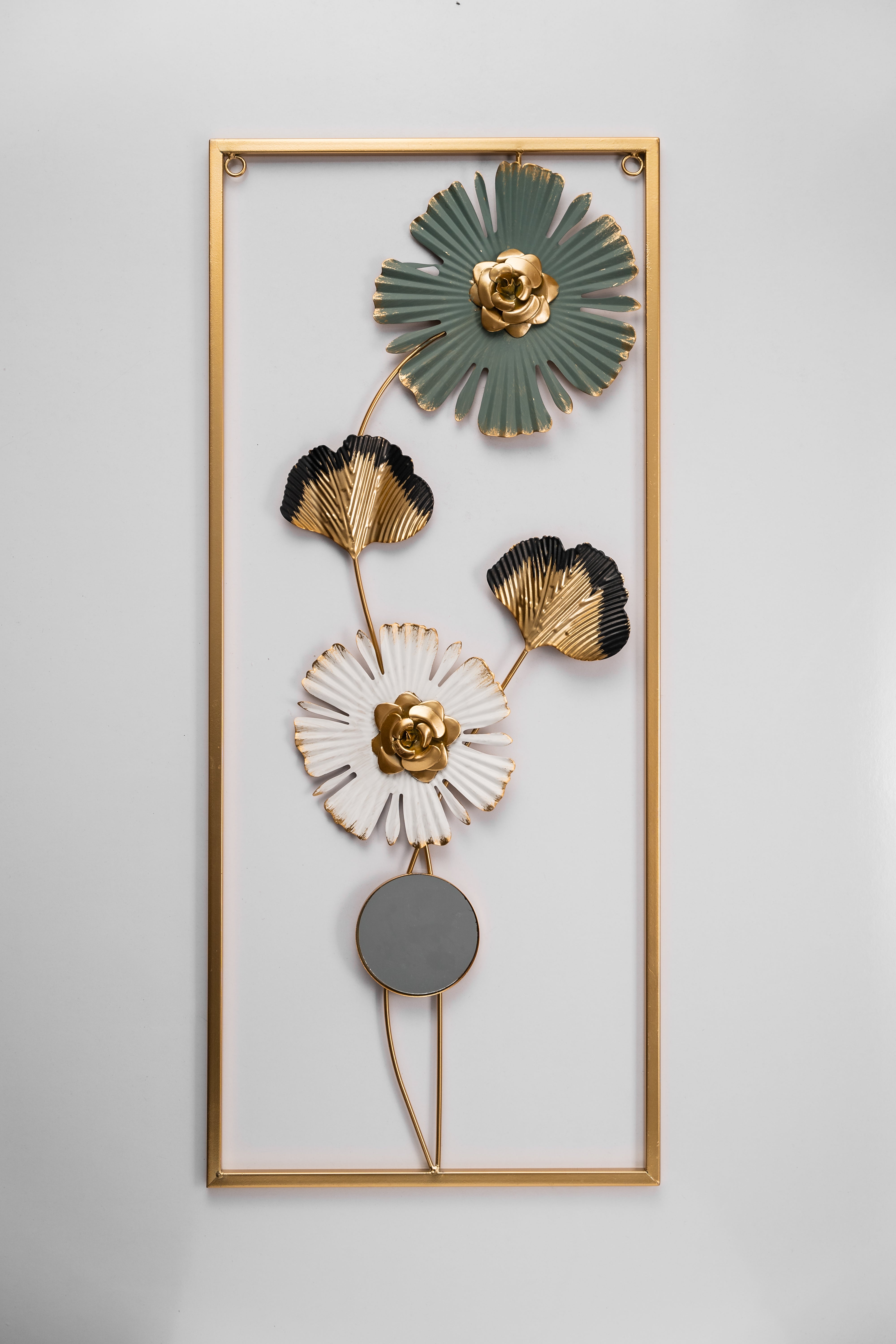 (30X12 INCHES) Premium Quality Black Metal Flower Frame – Decorative W