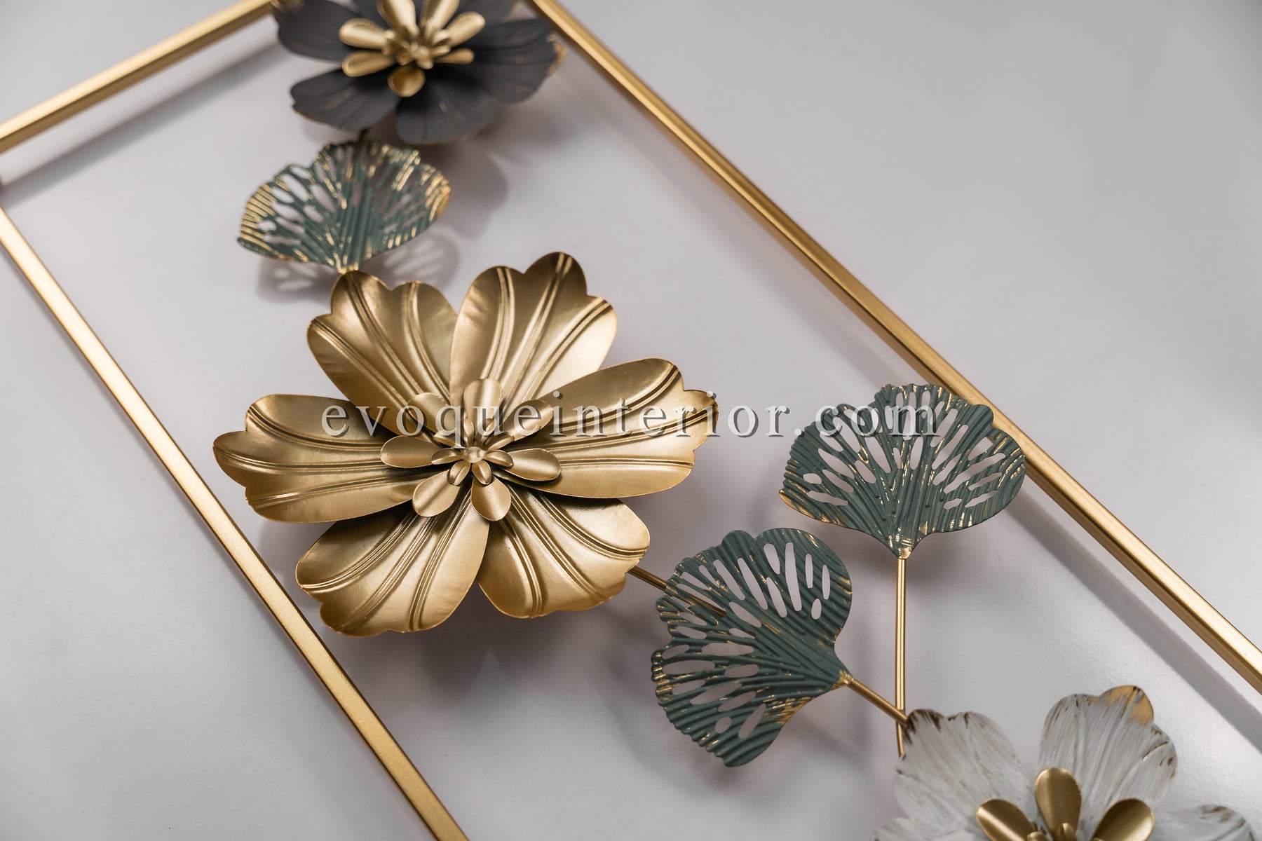 (27x12 INCHES) Premium Quality Metal Flower Frame – Elegant Decorative